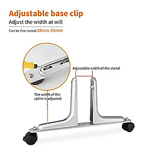 MYOYAY 2 Packs Room Divider Screen Holder,Thickened Aluminum Alloy Room Divider Feet Movable Wheel Privacy Screen Protector Holder for Bedroom Bathroom Office(Silver)