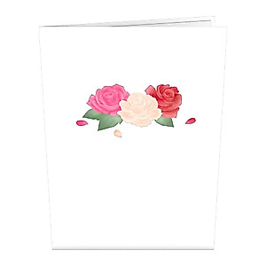 Lovepop Pink Rose Basket Pop Up Card, 5x7-3D Greeting Card, Pop Up Paper Flowers, Valentine's Day Greeting Card for Mom, Anniversary Card for Wife, Appreciation Card, Thinking of You