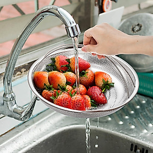 Cididu 3 Pack Steamer Basket for Cooking, Micro-Perforated Strainer Colander Set, Stainless Steel Vegetable Veggie Steamer Rack for Pot, All-In-One Steaming Rack Stand with Handles, Dishwasher Safe