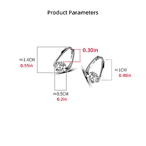 Round CZ Huggie Hoop Earrings for Women Girls 925 Sterling Silver Hypoallergenic Circle Cubic Zirconia Small Hoops Cartilage Fashion Dainty Birthday Wedding Jewelry Gifts for Her