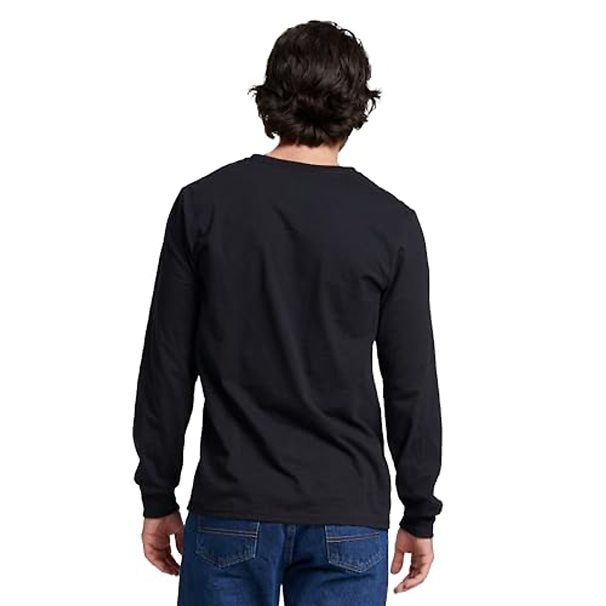 Russell Athletic Mens Dri-power Cotton Blend Long Sleeve Tees, Moisture Wicking, Odor Protection, Upf 30+, Sizes S-3x T-Shirt, Black, Large US