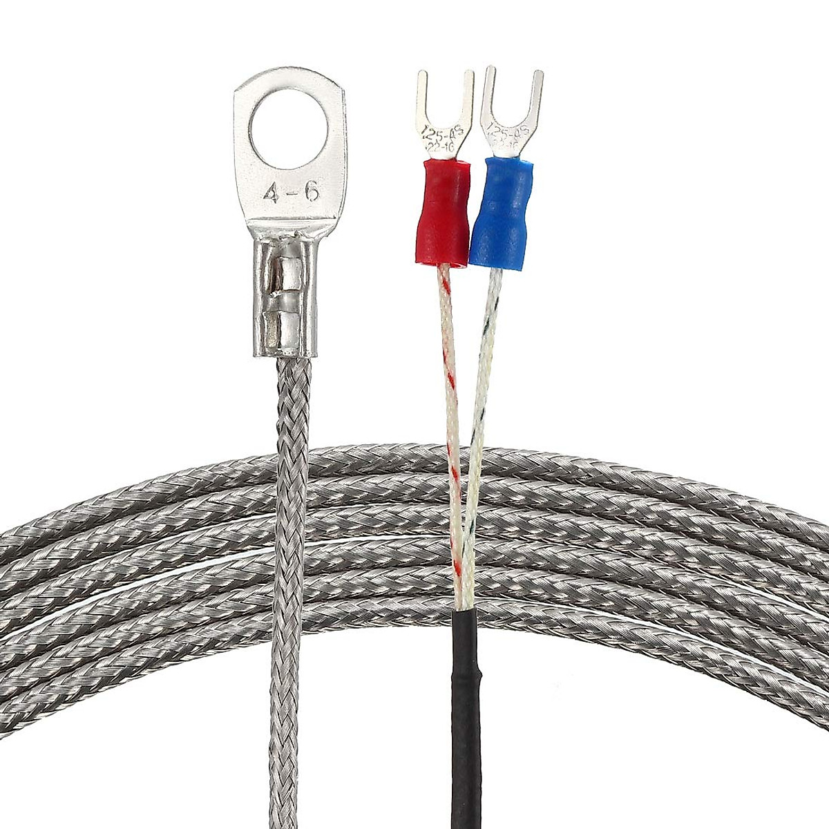 uxcell K Type Thermocouple 6mm Dia Temperature Sensor Probe(0 to 400C) Fiberglass 1.6ft