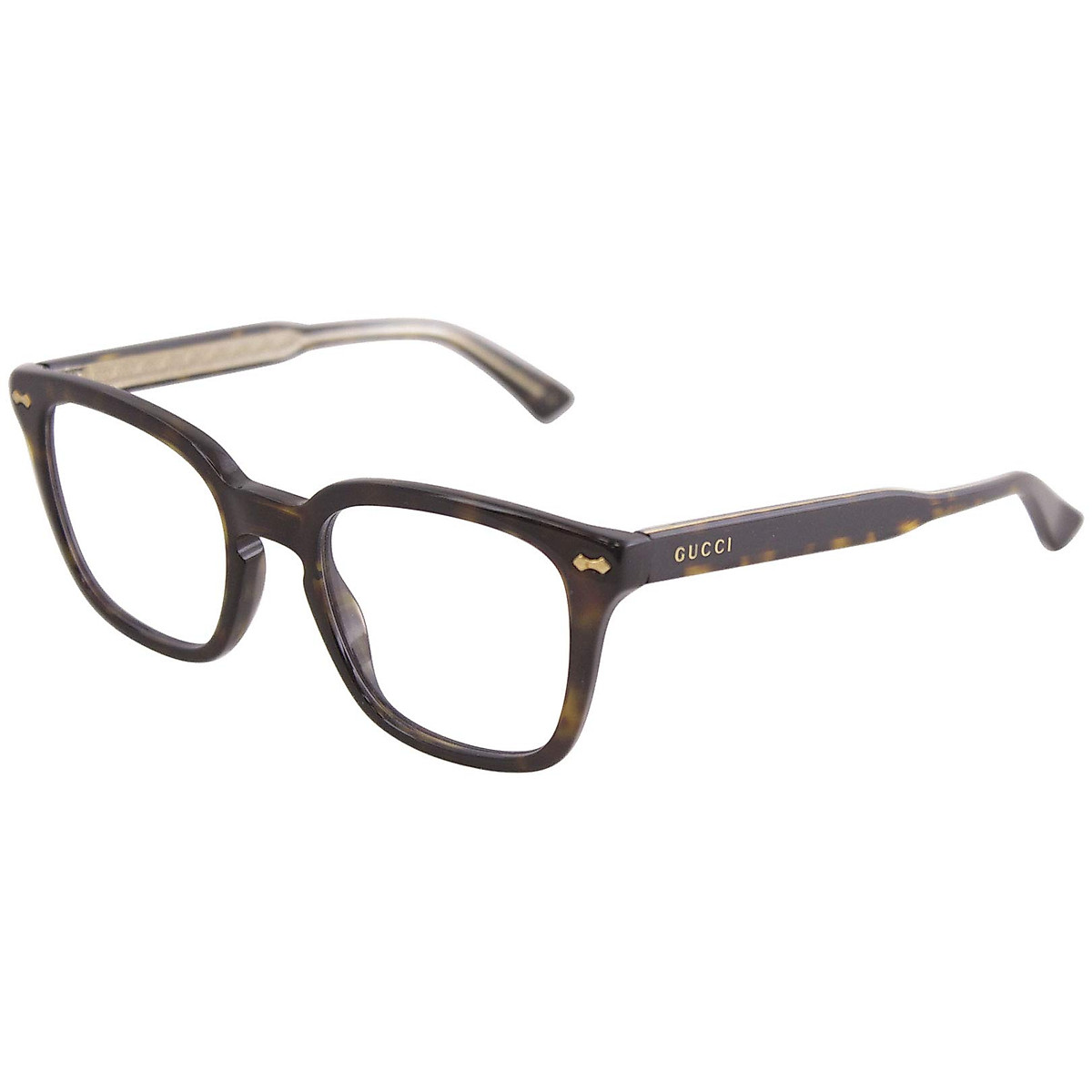 Gucci 0184O 002 Havana Plastic Square Eyeglasses 50mm