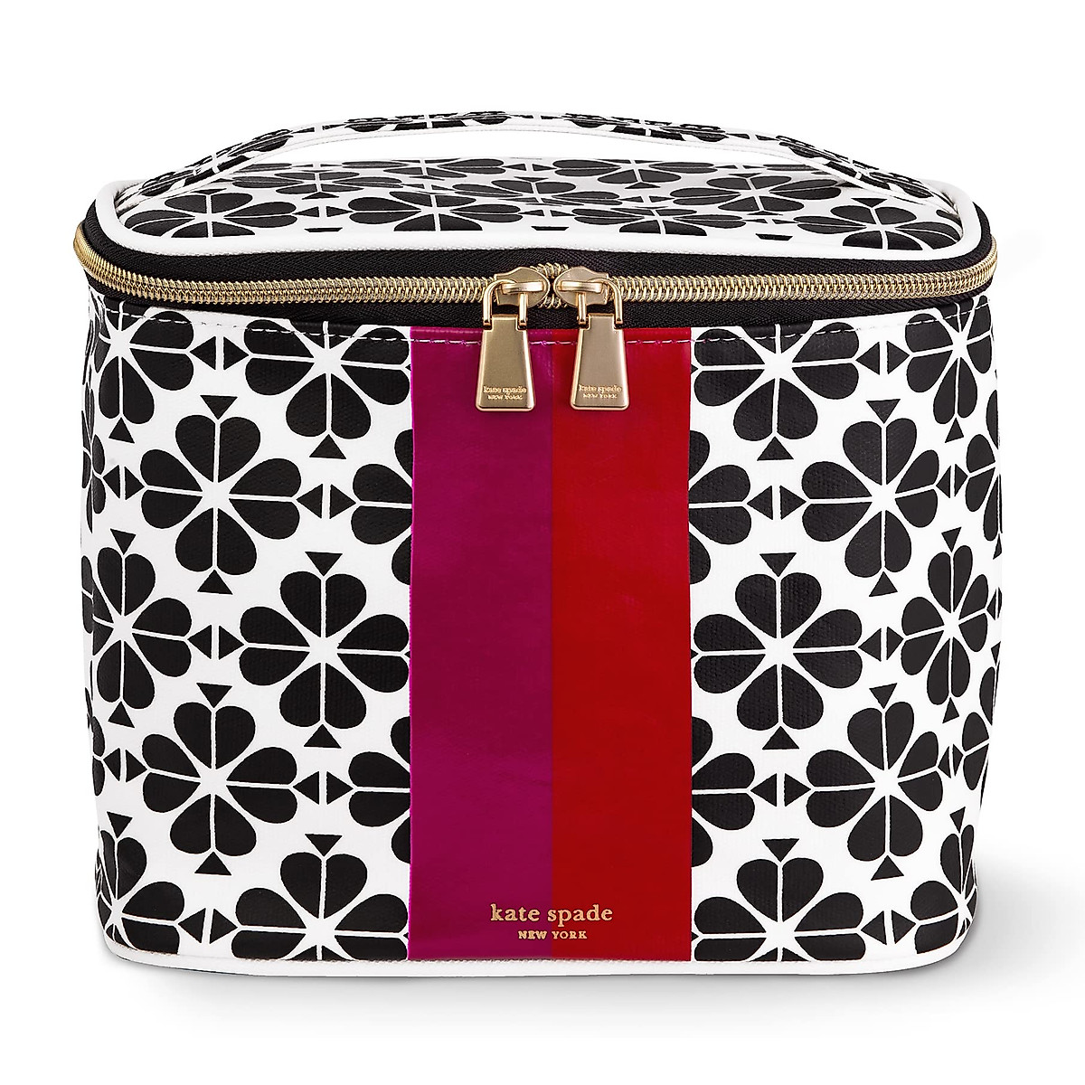 Kate Spade New York Insulated Lunch Tote, Small Lunch Cooler, Cute Lunch Bag for Women, Floral Thermal Bag with Double Zipper Close and Carrying Handle, Spade Flower Stripe