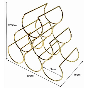 Gold Wine Rack - Wire Wine Rack - Bar Cart Decor - Bar Cart Accessories - Wine Racks Countertop - Gold Kitchen Accessories - Table Top Wine Rack - Freestanding Wine Rack - Modern Century Wine Rack