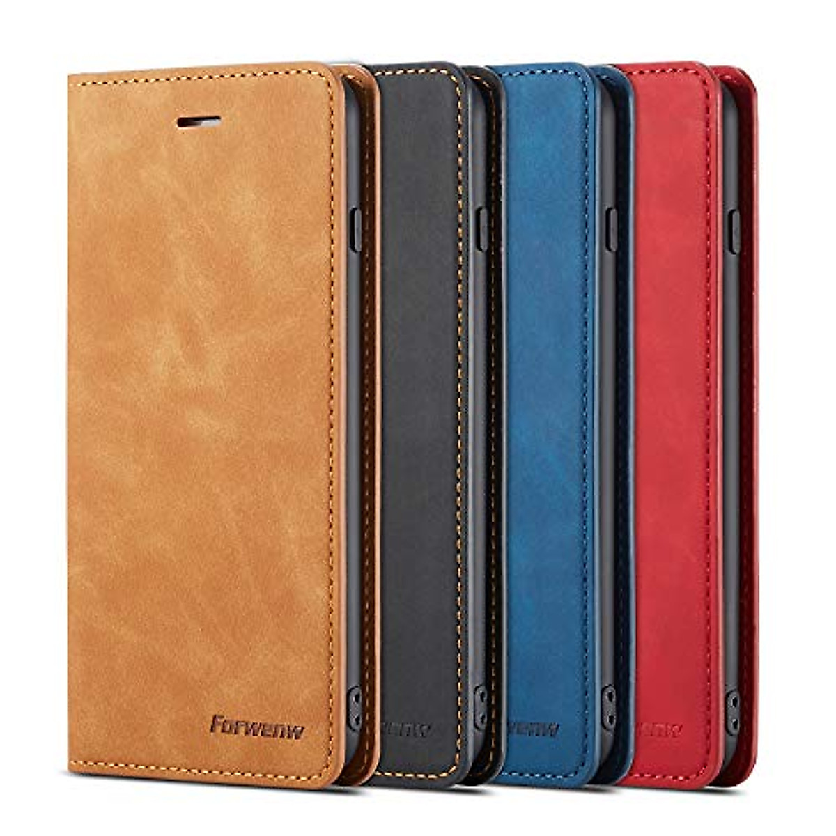 QLTYPRI Case for iPhone SE 2022 5G/iPhone SE 2020/iPhone 8/iPhone 7, Premium PU Leather Cover TPU Bumper with Card Holder Kickstand Magnetic Adsorption Flip Wallet Case for iPhone 7/8/SE2/SE3 - Brown