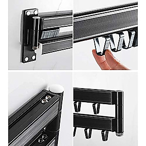 EAFTOS Wall Mounted Clothes Hanger with Outdoor Balcony Multifunctional Clothes Hanger Invisible Folding Drying Rack Adjustable (Color : Gray)