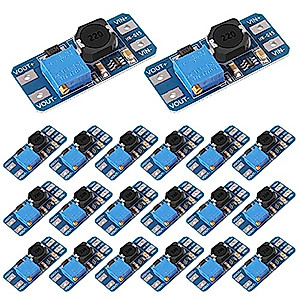 AITRIP 20pcs MT3608 DC-DC Boost Converter 2A Adjustable Step Up Module Voltage Regulator Board Input Voltage 2V-24V to 5V-28V Output Voltage for Arduino