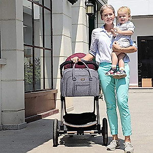 Diaper Bag Backpack, Diaper Bag Tote, WELAVILA Large Convertible Baby Bags, Gray & Army Green