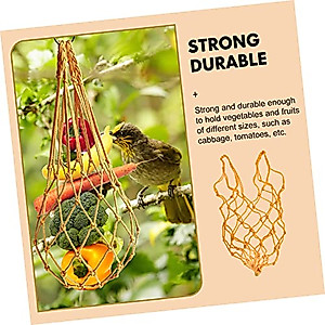 YARNOW Large Vegetable Duck Cabbage Supplies Holder Net Yellow Treating Chicken Bag Poultry Skewer S Parrot Hanging Foraging Cocks Birds Pet for Tool Feed Feeder Food Feeding Cotton