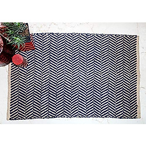 The Home Talk Jute Hemp Cotton Chevron Area Rug | Handcrafted Traditional Rugs | Braided Carpet | Natural Shag Rugs for Entryway Bedroom, Home Décor, Dining Room | Eco-Friendly | 2’ x 3