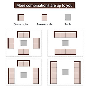 SUNVIVI OUTDOOR 9 Piece Outdoor Patio Furniture Sets, All Weather Brown PE Wicker Furniture Set, Patio Sectional Conversation Sofa Set with Coffee Table, Removable Beige Cushions