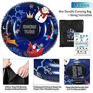 Snow Tube Inflatable Snow Sled - 47 inches Heavy-Duty Snow Tube for Adults, Super Thick 0.7mm PVC Snow Tubes Inflatable Float for Winter Outdoor Sledding, Perfect Christmas/New Year Gift