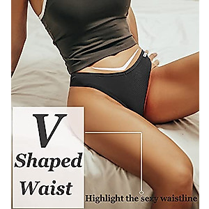 FINETOO 10 Pack Womens Cotton Underwear Sexy Stretch Bikini Panties Low Rise Hipster Ladies Soft V-Waist Cheeky S-XL