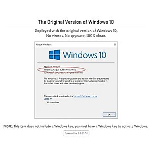Fastoe Bootable USB Flash Drive for Windows 10, Bootable USB Install & Upgrade for Windows 10 Pro 32/64 Bit
