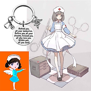 FEELMEM NP Graduation Gift NP Nurse Practitioner Gift NP Keychain Behind You All Your Memories Before You All Your Dreams Inspirational Gift for Nurse Practitioner Graduates (NP)