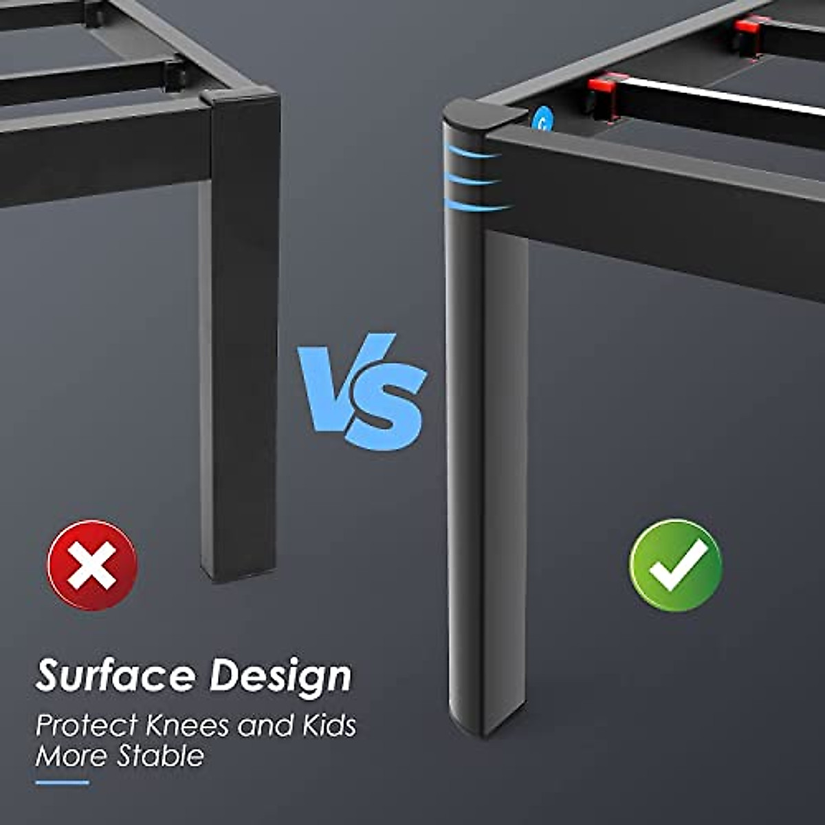 Devo Twin Bed Frame 14 Inch Heavy Duty Metal Platform Beds No Box Spring Needed with Sturdy Steal Slats Mattress Foundation Support Up to 2000 lbs,Easy Assembly, Noise Free,76x40inch, Black