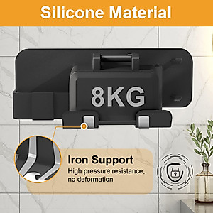 GWSNIO Hair Dryer Holder Wall Mounted, Self-Adhesive Blow Dryer Rack Removable Hair Tool Organizer with Plug Hook, Multi-Functional Hair Care Styling Tool Storage Basket for Bathroom