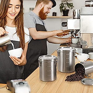 Tanjiae Bundle - 2 Items Compact Stainless Steel 100% Airtight Metal Canisters Sets for Small Kitchens
