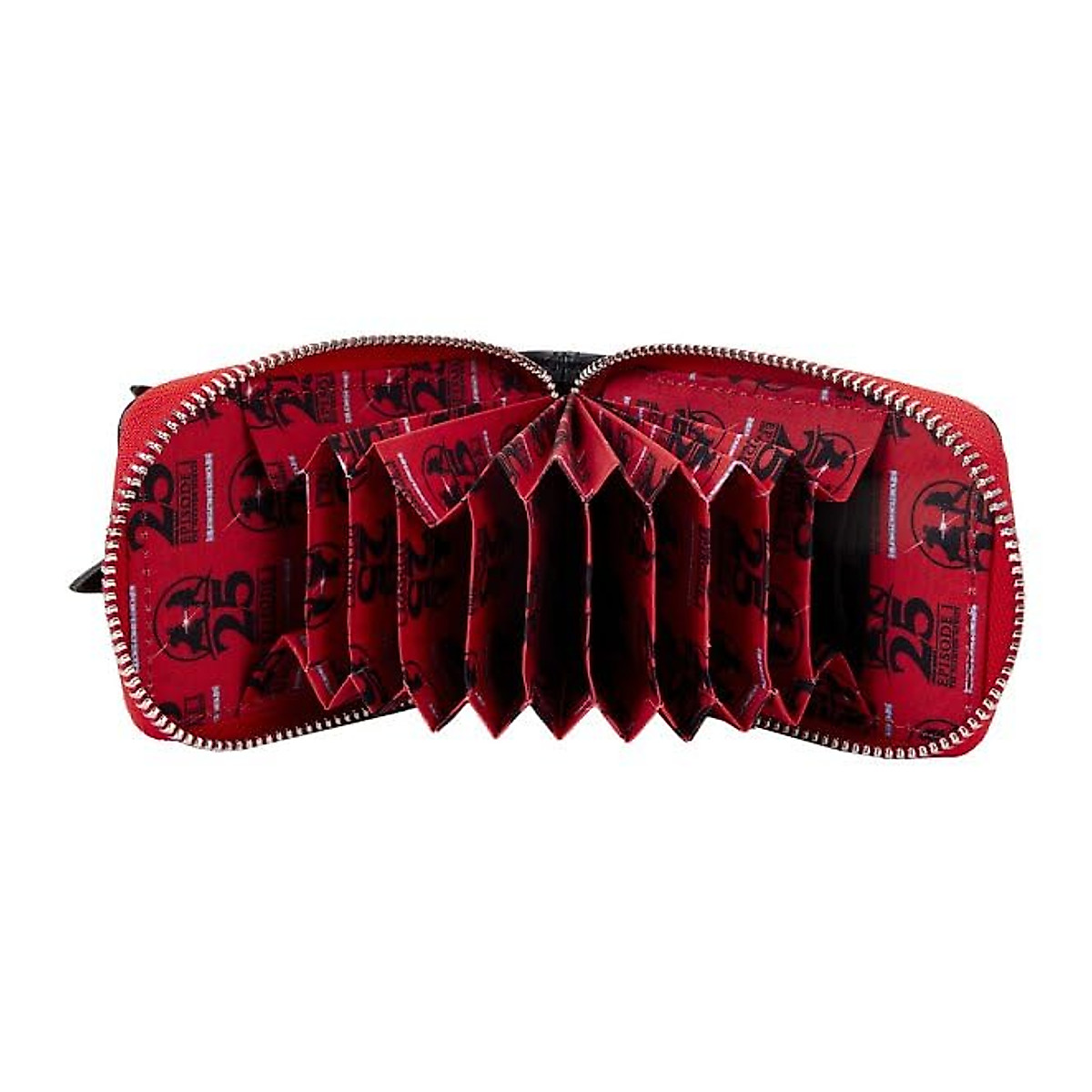 Loungefly Star Wars The Phantom Menace 25th Anniversary Darth Maul Accordion Zip Around Wallet, Black