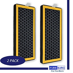 PUREBURG PetPlus Activated Carbon Replacement Filters Compatible with HoMedics TotalClean PetPlus at-PETODR fits AT-PET01 AT-PET02 Whisper-Quiet Oscillating Tower Air Purifier, VOCs Odor,2-Pack