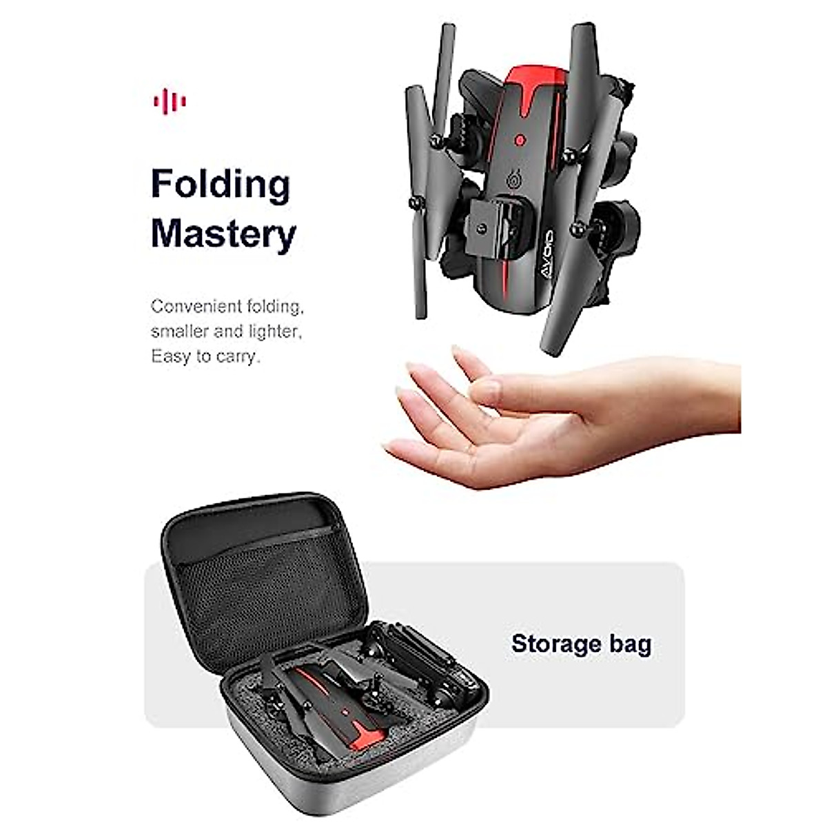 Drones with Camera for Adults, HD 4K Dual Camera Foldable RC Quadcopter for Beginners Gift, 50 X Zoom Mini Drone Support 3D Flip, Altitude Hold, Trajectory Flight