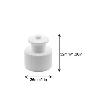 JCBIZ 12PCS White Push Pull Caps Bottle Caps Water Push Pull Lids for Water Bottles