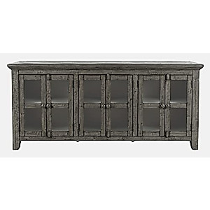 Jofran Inc. Rustic Shores Coastal Distressed Acacia Credenza Cabinet with Storage