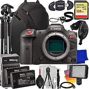 Ultimaxx Advanced Canon R5 C Mirrorless Cinema Camera Bundle - Includes: 128GB Extreme Memory Card, 2X Replacement Batteries, 160 LED Video Light, Lightweight 60” Tripod & Much More (25pc Bundle)