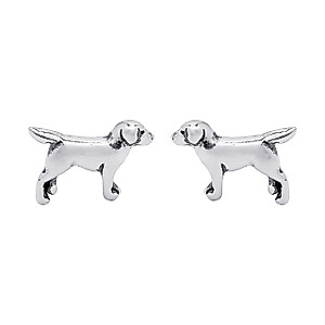 Boma Jewelry Sterling Silver Labrador Retriever Dog Stud Earrings
