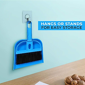 Mini Broom and Dustpan Set - Compact Cleaning Kit for Home, Car, Camping, Small Spaces, Pet Cleanup, and Travel - Durable Small Broom and Dustpan Set Mini - Mint Green Broom