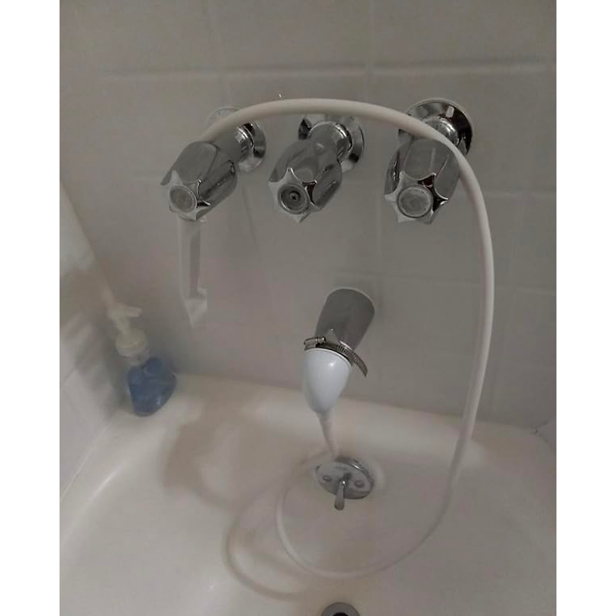 RMG Portable Hand Held Shower Sprayer for Bathtubs without Diverter - 42” Rubber Shower Hose and Sprayer - Convert Bathtub to Shower - Clamp to Secure Nozzle - Softer Rubber Connection