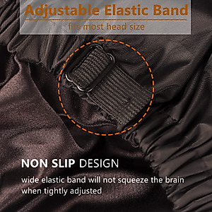 Adjustable Large Shower Cap for Men,Shower Cap for Women,Reusable Shower Cap for Long Hair,Hair Cap for Shower,Black