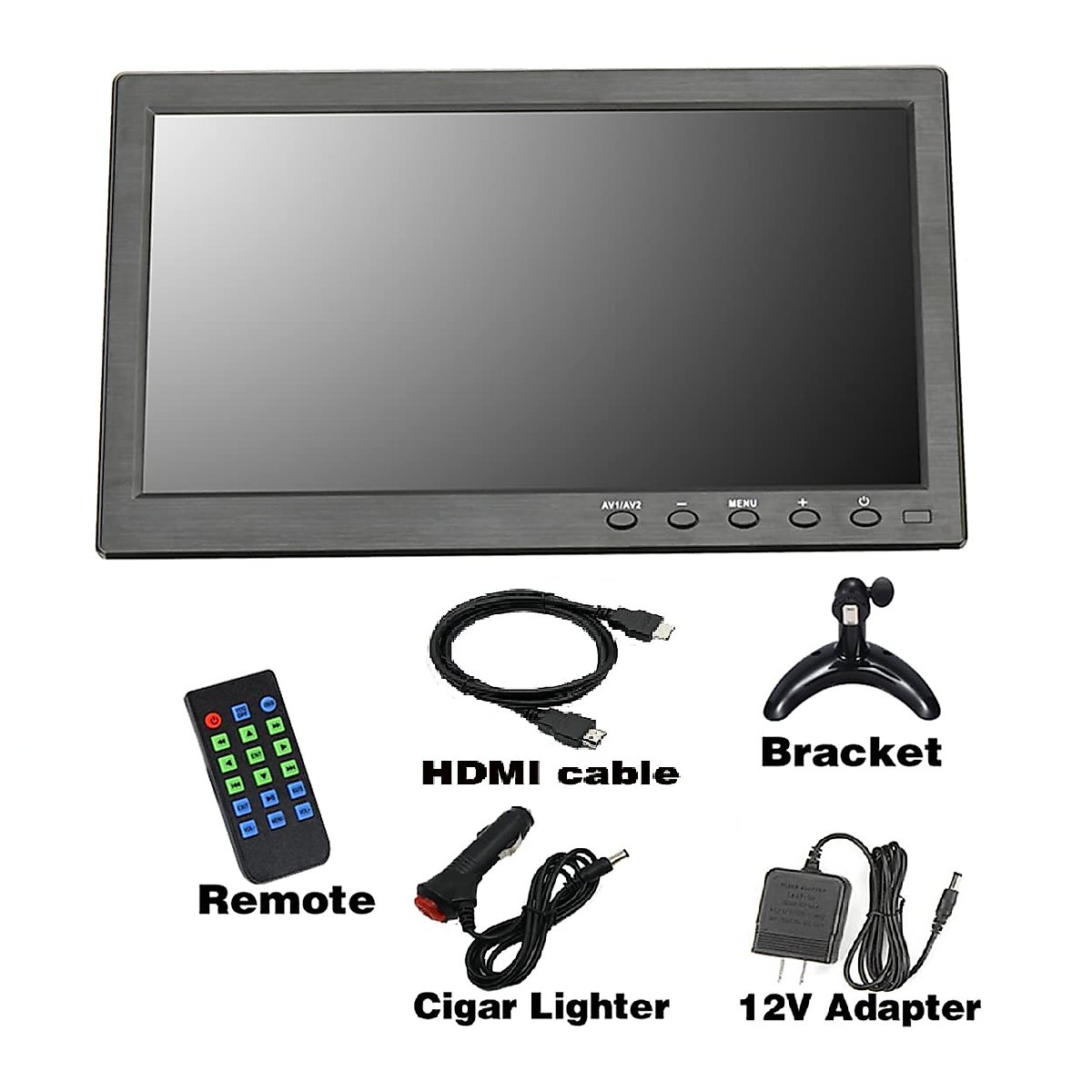 LONCEVON 10 inch Portable HDMI Monitor Mini VGA Monitor Screen for PC/Camera/TV/Raspberry PI/Gaming; 1024x600 Pixel Support 1920x1080P Resolution; with Dual Speakers and USB Port