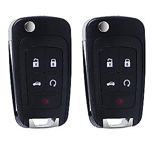 Car Keyless Entry Uncut Key Fob fit 2010-2016 Chevy Camaro Equinox Cruze,12-2016 Chevy Malibu Buick Lacrosse Verano(OHT01060512 5Buttons) 2 Pack