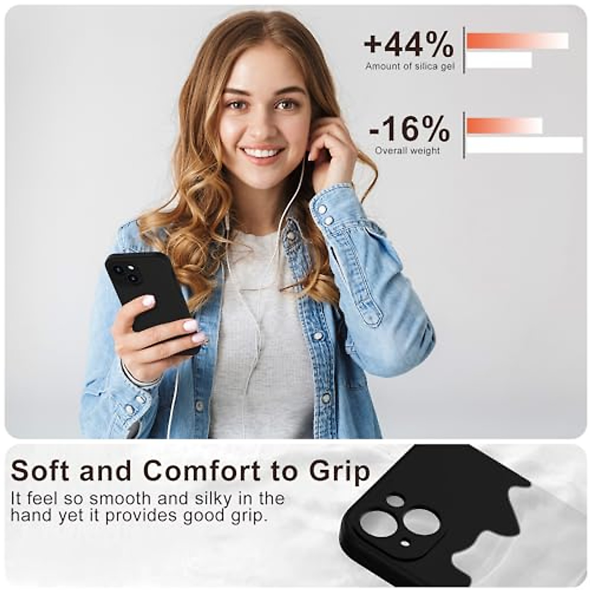 DEENAKIN for iPhone 13 Mini Case Silicone with Screen Protector - [Compatible with MagSafe] - Camera Protection - Slim Fit Protective Magnetic Phone Cover 5.4" for Men Women Girls - Black