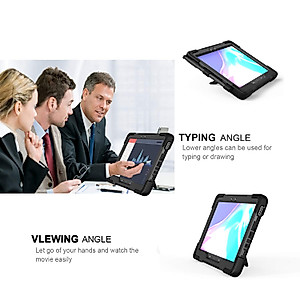 Samsung Galaxy Tab Active PRO 10.1 Case, Galaxy Tab Active4 PRO Case, Heavy Duty Rugged Shockproof Drop Protection Case with 360 Stand, Hand Strap & Shoulder Strap for SM-T540/T547/T630/T638 (Black)