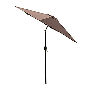 Silverylake 8ft Outdoor Patio Umbrella, UV Protection and Water Proof Umbrella for Backyard, Poolside, Deck and Garden Brown