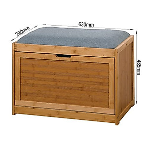 Aybihous3 Entryway Bamboo Bench Living Room Storage Shoe Rack with Foldable Shelf 24.8 x 11.6 x 18.9 inch