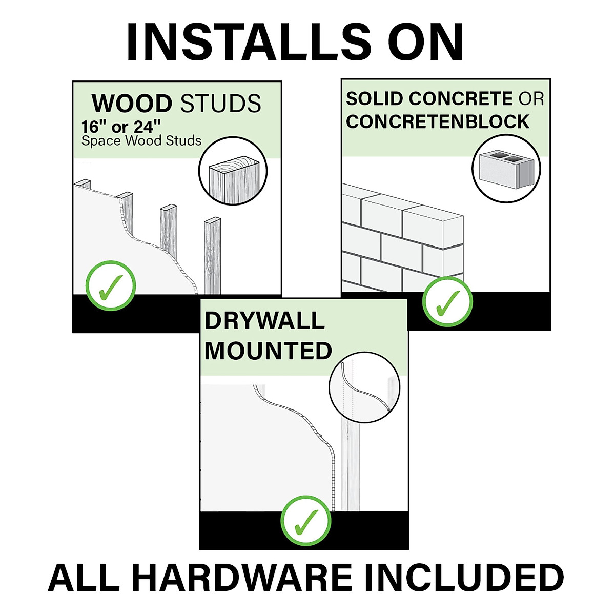 All-New, Made for Amazon No Drill No Stud TV Wall Mount for 32-85” TVs up to 100lbs, Compatible with Amazon Fire TVs