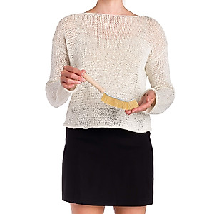 Redecker Natural Pig Bristle Edge Brush with Untreated Beechwood Handle, 5-1/8-Inches