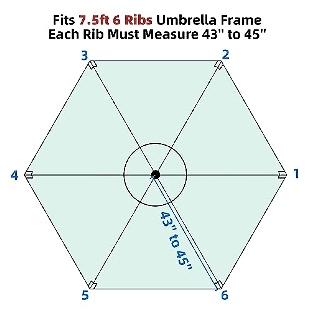 Trenovo Patio Umbrella Replacement Canopy, 9 ft Replacement Umbrella Cover for 8 Ribs, Water Resistant Cloth Umbrella Replacement Top for Garden Backyard Pool Umbrellas Cantilever Parasols