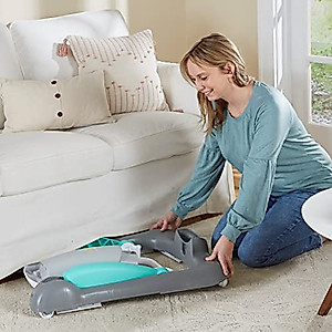 Kolcraft Tiny Steps 2-in-1 Infant and Baby Activity Baby Push Walker Foldable with Wheels, Seated or Walk-Behind for Baby Girl or Boy - Bubbles