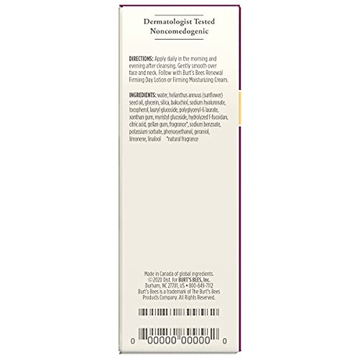 Face Serum, Burt's Bees Retinol Alternative, Facial Care with Hyaluronic Acid, Intensive Firming Skin Care, 1 Ounce