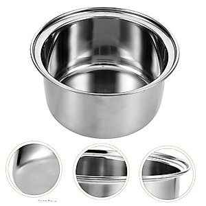 Ciieeo Small Hot Pot Liner Stainless Steel Cookware Rice Maker Pan Nonstick Cookware Rice Inner Tank Rice Cooker Pressure Pot Rice Cooking Pan Induction Hops Individual