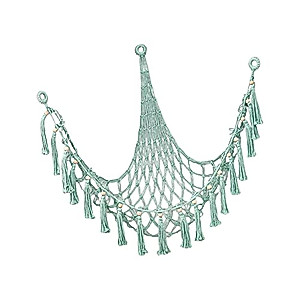 Colcolo Stuffed Animal Hammock Plush Net Toy Macrame Wall Mounted Toy Holder Corner Netting Hanging Organizer for Nursery Bedroom Children, Green