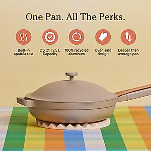 Our Place Always Pan 2.0-10.5-Inch Nonstick, Toxin-Free Ceramic Cookware | Versatile Frying Pan, Skillet, Saute Pan | Stainless Steel Handle | Oven Safe | Lightweight Aluminum Body | Steam