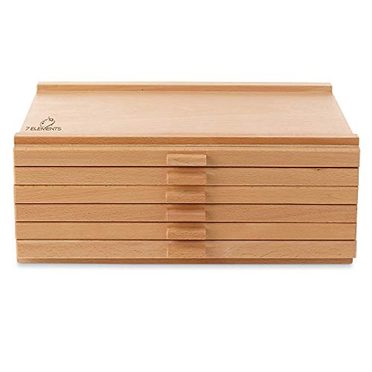 7 Elements 6 Drawer Wooden Artist Storage Supply Box for Pastels, Pencils, Pens, Markers, Brushes and Tools