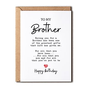 To My Brother - Brother Birthday Card - Brother Is The Greatest Gifts In My Life - Birthday Card For Brother - Gift For Brother Card- Christmas Gifts For Brother