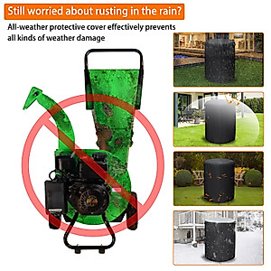STARTWO Wood Chipper Cover，Heavy Duty Wood Chipper Shredder, Waterproof Mulcher Covers,Professional outdoor design 24/7 protection 400D Oxford Cloth(33x43 inches-Black)